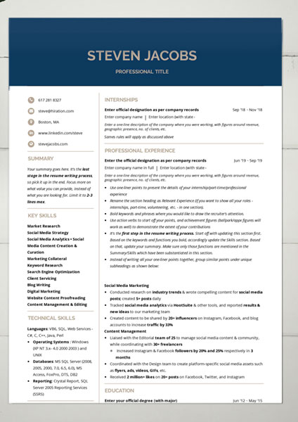 Online Resume Builder by Hiration | 150+ Resume Templates